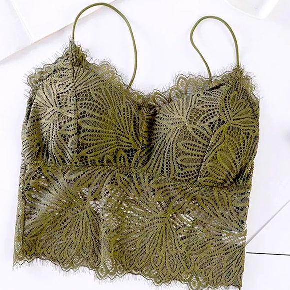 Intimates & Sleepwear | Nwt Army Green Crop Top Bra Incorporated | Poshmark